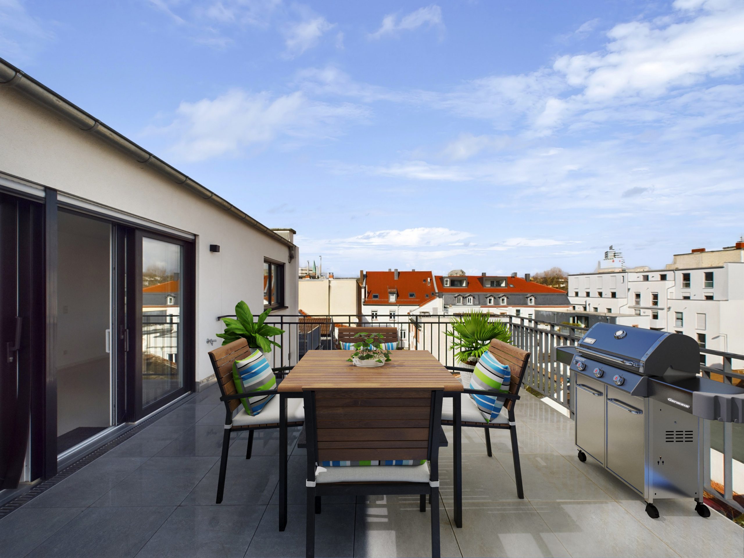 Neuwertiges Penthouse mit großem Balkon, Aufzug und drei Parkplätzen - Westpfalz Immobilien GmbH